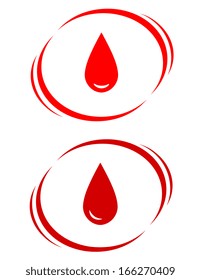 Two Red Blood Drops Frame On: vetor stock (livre de direitos) 166251566 ...