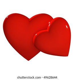Two Red Hearts Stock Illustration 49628644 | Shutterstock