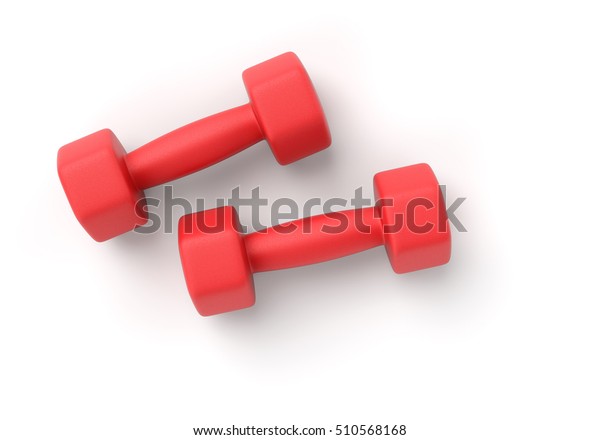 Two Red Rubber Plastic Coated Fitness Stock Illustration 510568168 ...