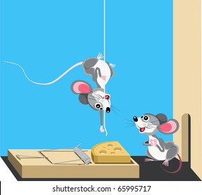 Two Resourceful Mice Try Pull Down Stock Illustration 65995717 ...