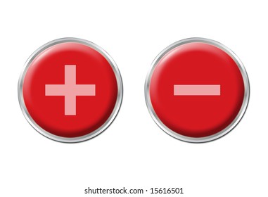 Buttons Plus Minus Red Green 3d Stock Illustration 479900707