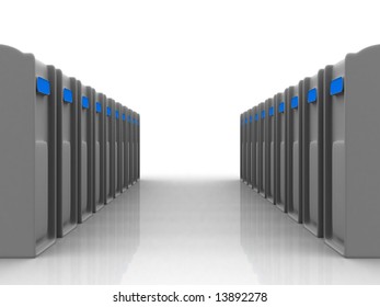 Two Rows Grey Servers Stock Illustration 21387853 | Shutterstock