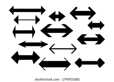 Two Side Arrows Different Shapes Sizes Stock Vector (Royalty Free ...