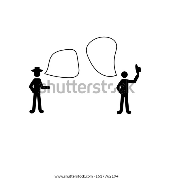 Two Stick Man Talking Speech Bubbles 스톡 일러스트 1617962194 | Shutterstock