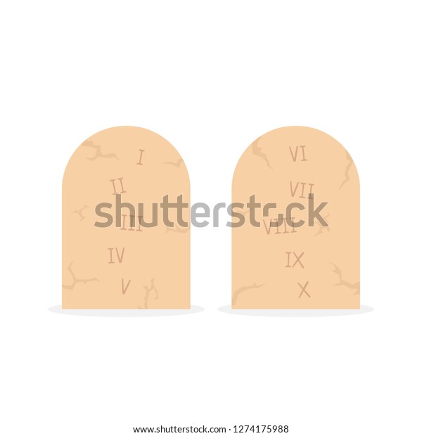 Two Stone Tablets Ten Commandments Concept Stock Illustration ...