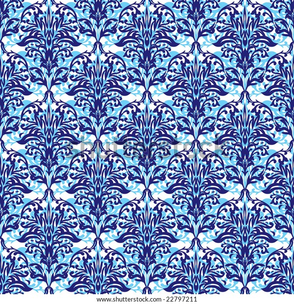Two Tone Blue Seamless Repeating Wallpaper Stock Illustration 22797211