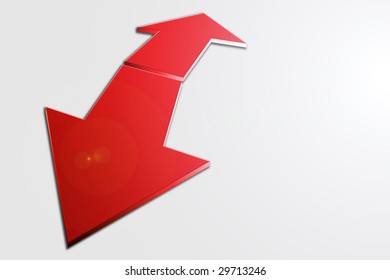 Curved Red Arrow On White Background 스톡 일러스트 221894035 | Shutterstock