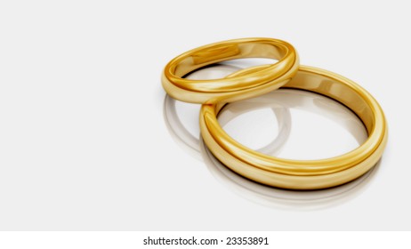 Two Golden Wedding Rings Heart Shape Stock Illustration 381488446 ...