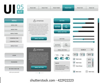 Flat Web Design Elements Buttons Icons Stock Vector (Royalty Free ...