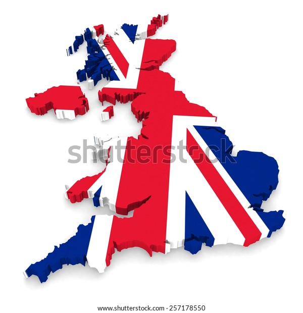 Uk Flag Map Outline Stock Illustration 257178550 | Shutterstock