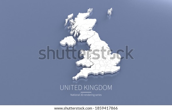 Uk Map 3d National Map 3d Stock Illustration 1859417866 | Shutterstock