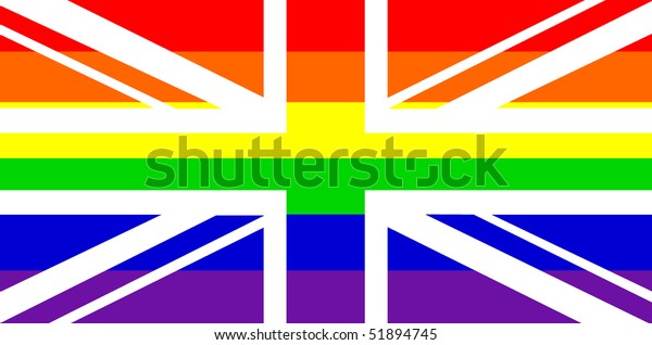 Uk Rainbow Flag Stock Illustration 51894745