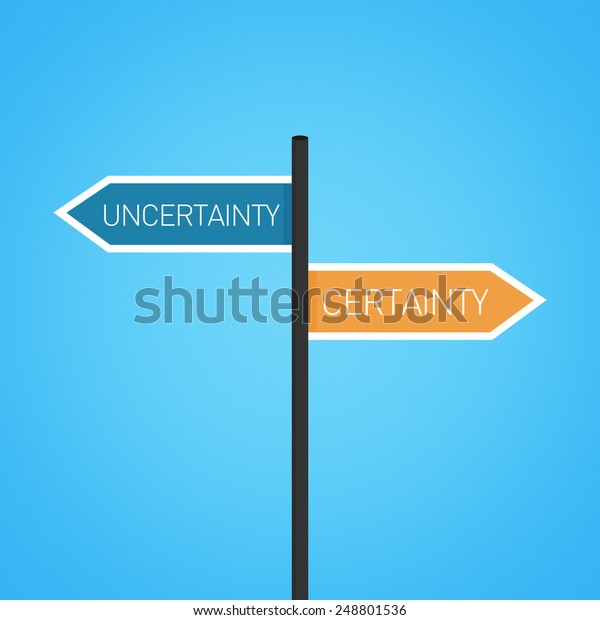 Uncertainty Vs Certainty Choice Road Sign Stock Illustration 248801536 ...