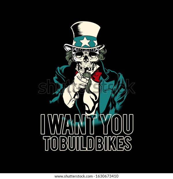 Uncle Sam Builder Motorcycle Custom Culture Stock Illustration ...