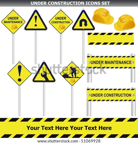 Under Construction Under Maintenance Sign Set Stock Illustration ...
