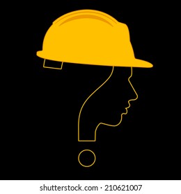 Under Construction Question Mark Human Head Stock Vector (Royalty Free ...
