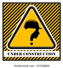 Under Construction Sign Question Mark Human Stock Illustration ...