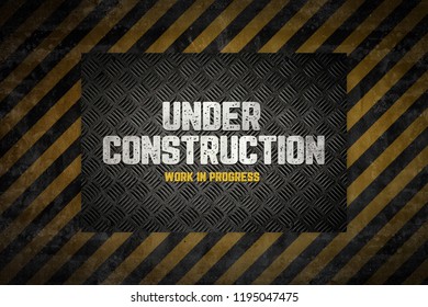 Under Construction Sign Work Progress Dark: ภาพประกอบสต็อก 1195047475 ...
