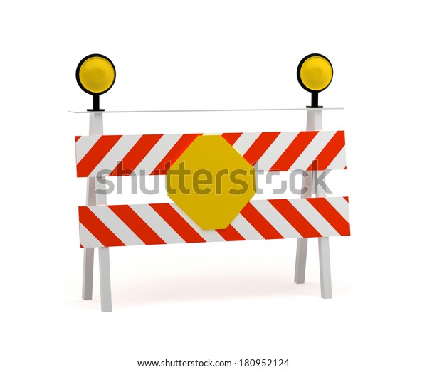Under Construction Stop Sign 3d Rendering Stock Illustration 180952124 ...