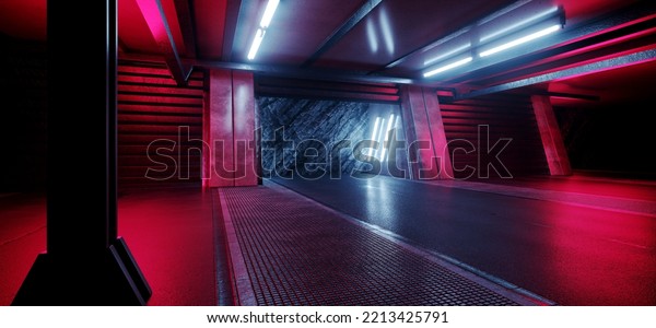 Underground Neon Cyber Sci Fi Futuristic Stock Illustration 2213425791 ...