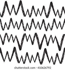 Uneven Zigzag Stripes Seamless Pattern Brush Stock Illustration ...