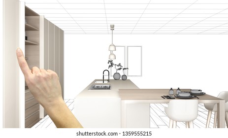 Unfinished Project Under Construction Draft Concept Stock Illustration ...