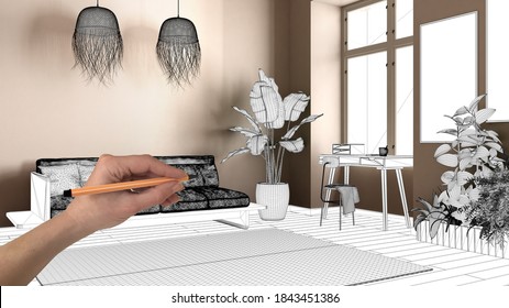 Unfinished Project Under Construction Draft Concept Stock Illustration ...