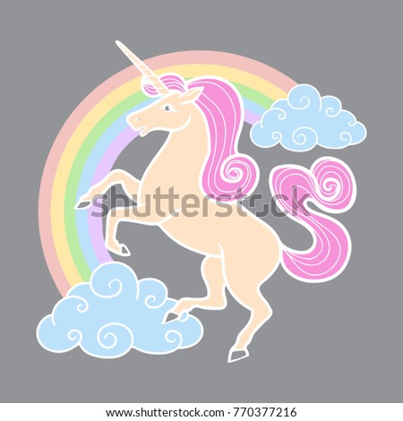Unicorn Clouds Rainbow Stock Illustration 770377216 - Shutterstock