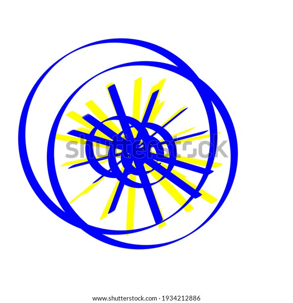 Unique Shape Merging Circle Graphic Symbol Stock Illustration ...
