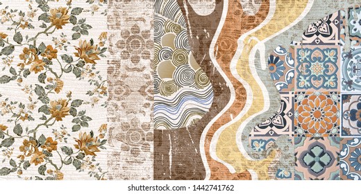 Unique Wall Tile Design Pattern 스톡 일러스트 1442741762 | Shutterstock