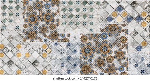 Unique Wall Tile Design Texture Stock Illustration 1442740175 ...