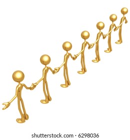 Unity Chain Holding Hands Stock Illustration 6298036