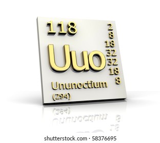 Ununoctium Periodic Table Elements 3d Made Stock Illustration 58376695 ...