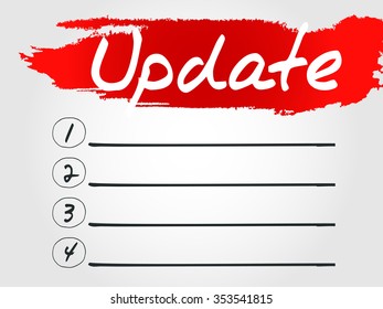 Update Blank List Concept Background Stock Illustration 353541815 ...