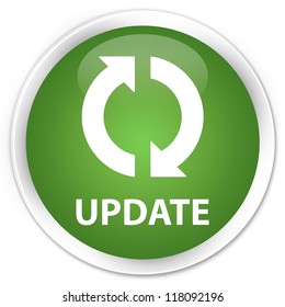 395 Update icon green glossy round button Images, Stock Photos ...