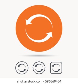Update Icon Refresh Repeat Symbol Orange: ilustrações stock 596869454 ...