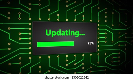 Update Process Animation On Abstract Circuit Stock Illustration ...