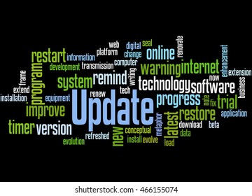 Update Word Cloud Concept On Black Stock Illustration 466155074 ...