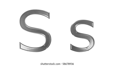 Upper Lower Case Letter S Steel Stock Illustration 58678936