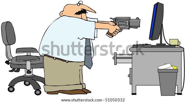 Upset Computer User Stock Illustration 51050332 | Shutterstock