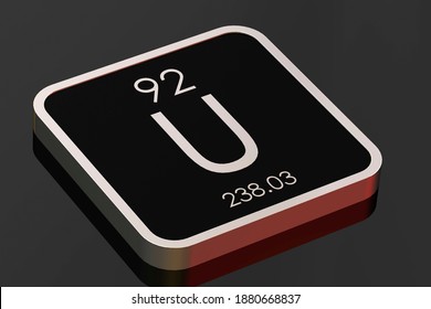 Uranium Element Periodic Table On Black Stock Illustration 1880668837 ...