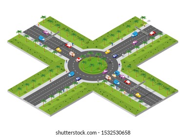 Urban Area Intersection City Highspeed Highway Stock Vector (Royalty ...