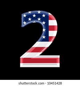 Number 2 Stars Stripes American Flag Stock Vector (Royalty Free) 1663495240