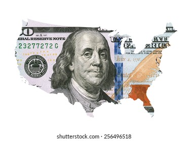 Us Dollar Map Stock Illustration 256496521