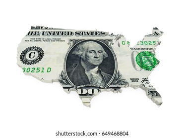 Us Dollar Map Isolated 3d Rendering Stock Illustration 649468804 ...