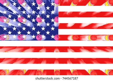Us Flag Atomic Bombs Background Stock Illustration 744567187