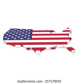 Us Flag Map Outline Stock Illustration 257178592 | Shutterstock
