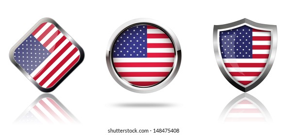 United States Flag Shield Symbol Isolated Stock Illustration 1090252805 ...