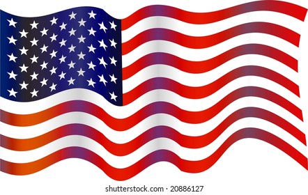 Usa Flag Long Drawn Landscape Background Stock Vector (Royalty Free ...