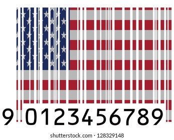 Concept Vector Illustration Barcode Flag United: เวกเตอร์สต็อก (ปลอดค่า ...